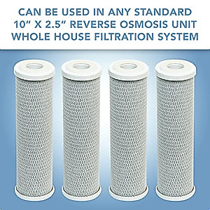 CFS – 2 Pack Whole House Water Filter Cartridges, Carbon Filter For Cleaner Water at Home – Remove Bad Taste & Odor – Whole House Replacement Water Filter Cartridge - 5 Micron - White