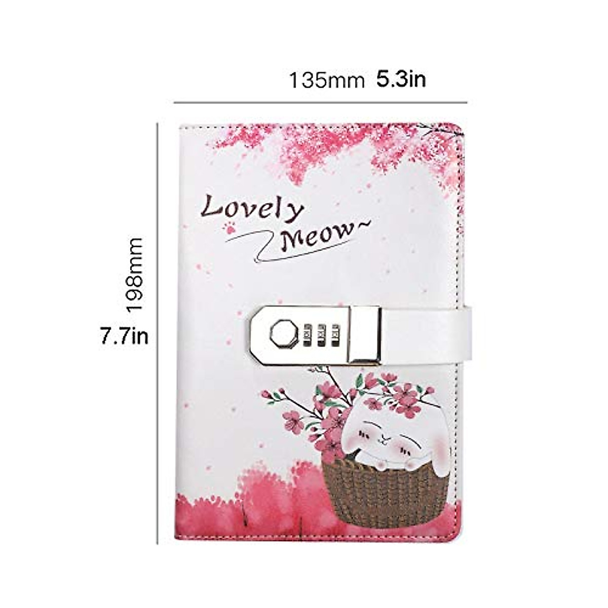 Shengsheng Journal B6 Notebook Creative Password Lock Journal Lock Diary Digital Password Notebook Locking Journal Diary，Students, Young People Use Diary (Color : Pink)