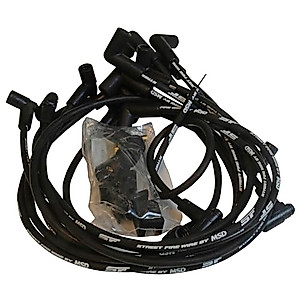 MSD 5554 Street Fire Spark Plug Wire Set, Black