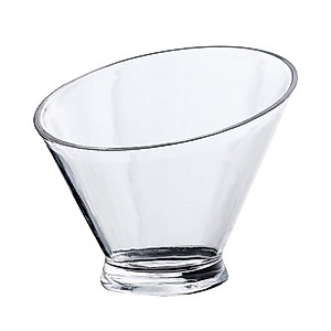 SHERCHPRY 19CM Acrylic Slant Salad Bowl, Slant Cut Bowl, Clear Terrarium Candy Dish Fruit Jar for Dessert Fruit Vegetable