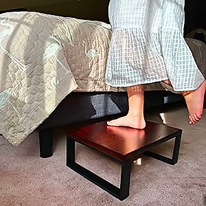 Wood Step Stool with 350 lbs Load Capacity, One Step Stools for Adults Kids Seniors with Non-Slip Mat, Sturdy Stepping Stool for AdultsSuitable for Bedroom Kitchen Bathroom