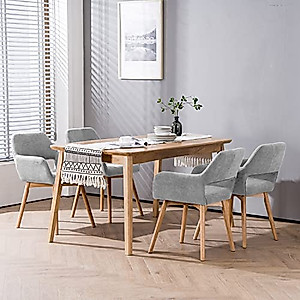 Homy Grigio Modern Dining Chairs Set of 4, Kitchen & Dining Room Chairs Dining Chairs Set of 2 for Living Room Bedroom Dining Room Arm Chairs Guest with Solid Wood Legs (Set of 2,Gray)