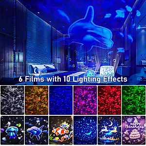 STARS LAMP Ocean Night Light Projector, Kids Galaxy Projector for Bedroom, Nebula Star projector with USB Cable, 360 Degree Rotation Kid Night Light Lamp for Decorating Party,Birthdays,Christmas Gifts