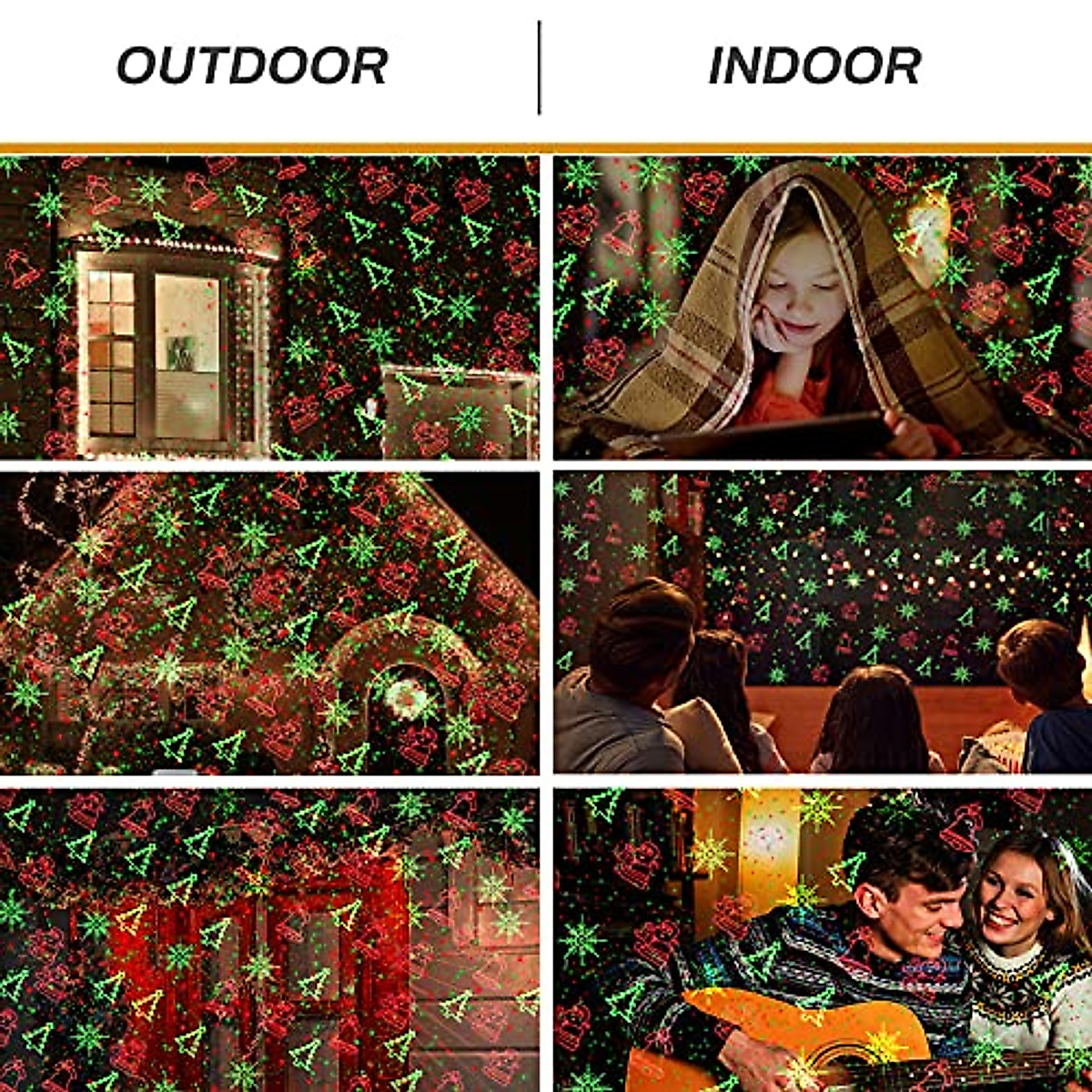 Christmas Lights Projector Outdoor, Waterproof Christmas Laser Lights with Remote Control for Outdoor Outside Christmas Decorations Farmhouse Christmas Decor