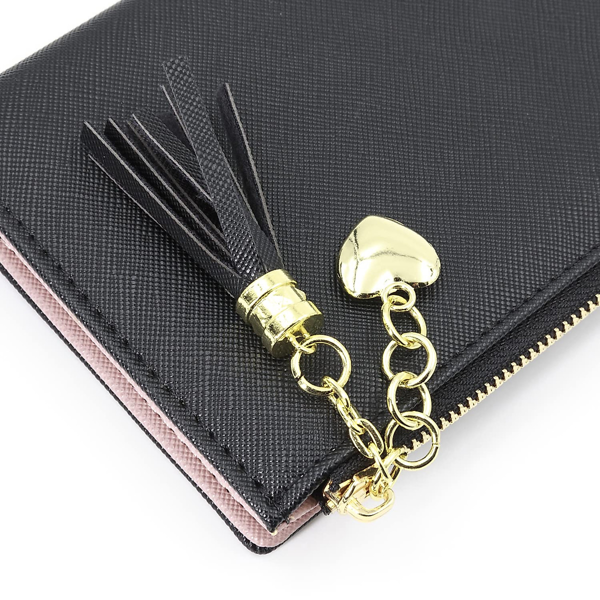 Meilib Wallet for Women Leather Cell Phone Case Holster Bag, Long Slim Credit Card Holder Cute Minimalist Coin Purse Thin Large Capacity Zip Clutch Handbag Wallet for Girls Ladies Black