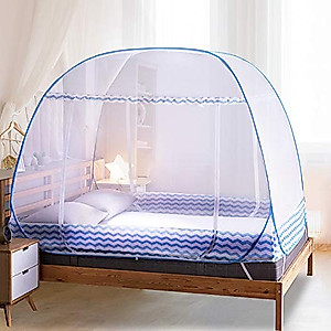Jsanh Folding Mosquito Net Tent Canopy Curtains for Beds Pop Up Mosquito Net Tent King Size Portable Mosquito Netting with Bottom for Baby Adults L80XW72XH62inch