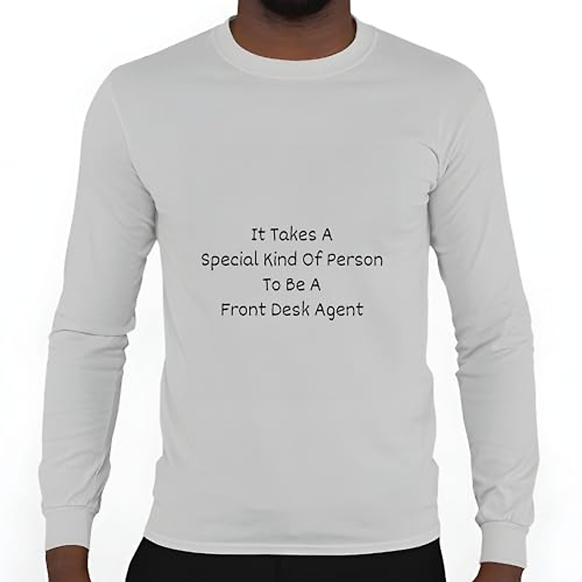 Special Person Gift for Front Desk Agent Receptionist Coworker Humor Grey and Muticolor Unisex Long Sleeve T Shirt