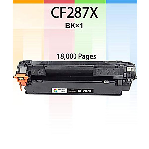 (1-Pack, 87X) Green Toner Supply Compatible CF287X Toner Cartridge HP 87X (1xBlack, High Yield) for Laser Jet Enterprise M506 M506n M506x M506dn MFP M527 Series m527c, Pro M501n M501dn Printer