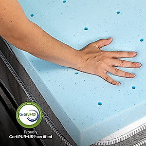 Nature’s Sleep by GhostBed - AirCool IQ 3 Inch Thick Density Gel Memory Foam Mattress Topper with Fitted Cover and 18 Inch Skirt - Twin XL