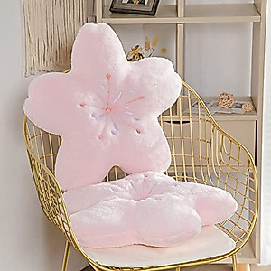 Walbest Cute Sakura Throw Pillows Kawaii Room Decor, Cherry Blossom Plush Pillow Decorative Flower Pillow for Couch Decor Pink 15.75"