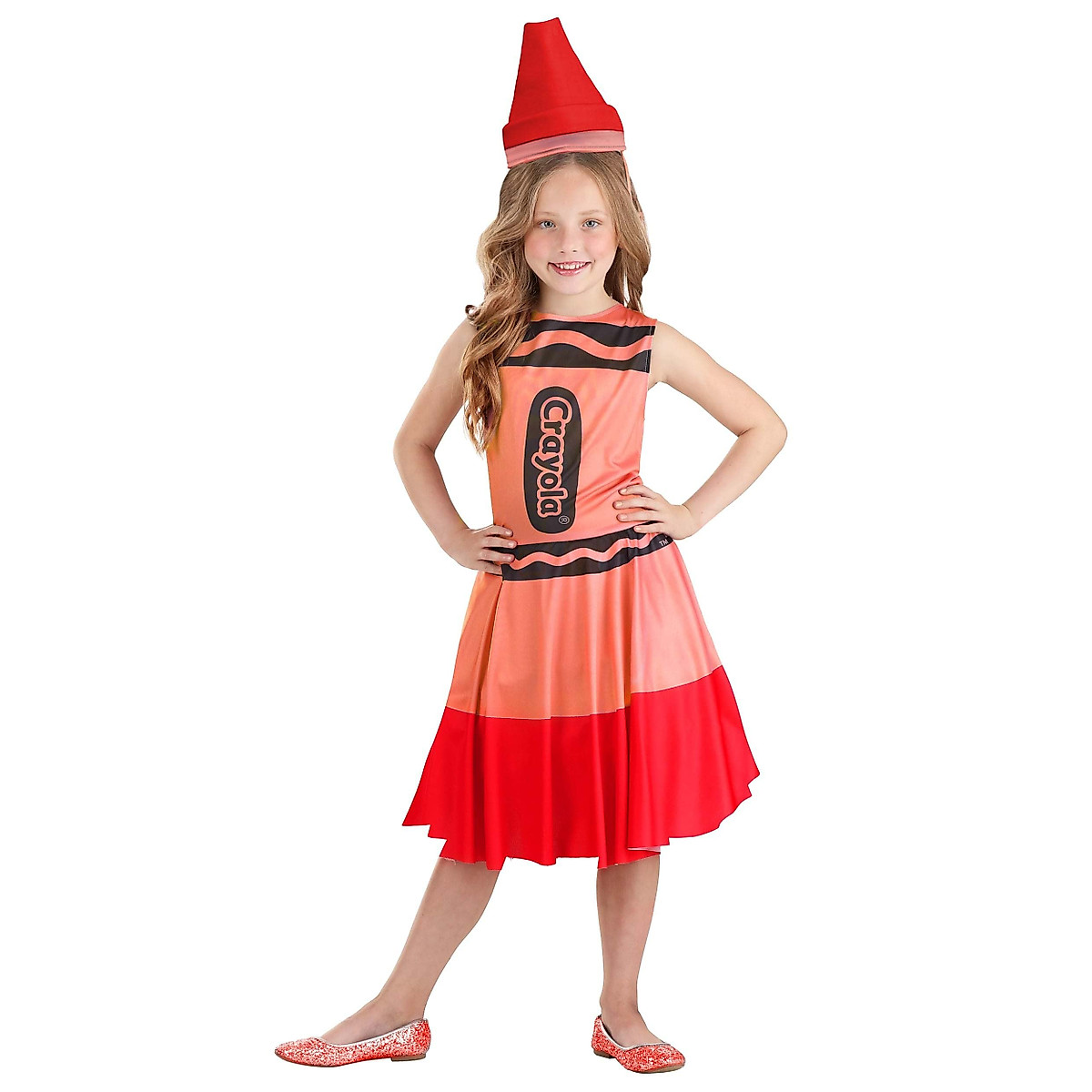 Fun Costumes Kid's Red Crayon Dress, Large