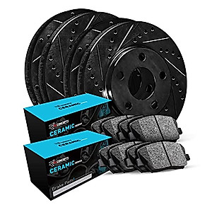 R1 Concepts Front Rear Brakes and Rotors Kit |Front Rear Brake Pads| Brake Rotors and Pads| Ceramic Brake Pads and Rotors|fits 1998-2003 Mercedes-Benz E320