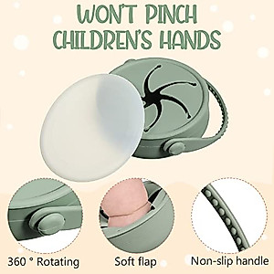 2 Pcs Snack Cups for Toddlers 12oz Collapsible Cup Toddler Cups Spill Proof Toddler Snack Cups Baby Silicone Snack Cup No Spill Bowls for Toddlers Infant Snack Containers (Blue, Green)