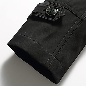 Maiyifu-GJ Men's Casual Double Breasted Trench Coat Casual Slim Windbreaker Jacket Winter Stylish Long Overcoat with Belt (Black,7X-Large)