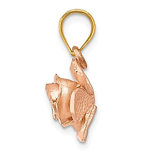 The Black Bow 14k Rose and Yellow Gold 12mm Rosebud Pendant