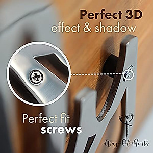 Way Of Hearts - Metal Kitchen Sign for Kitchen Wall Decoration - Silver, 13 X 4.4 inches - Polished Stainless Steel Cut Out Plaque - Dining Room Wall Decor - Decoracion Para Cocina