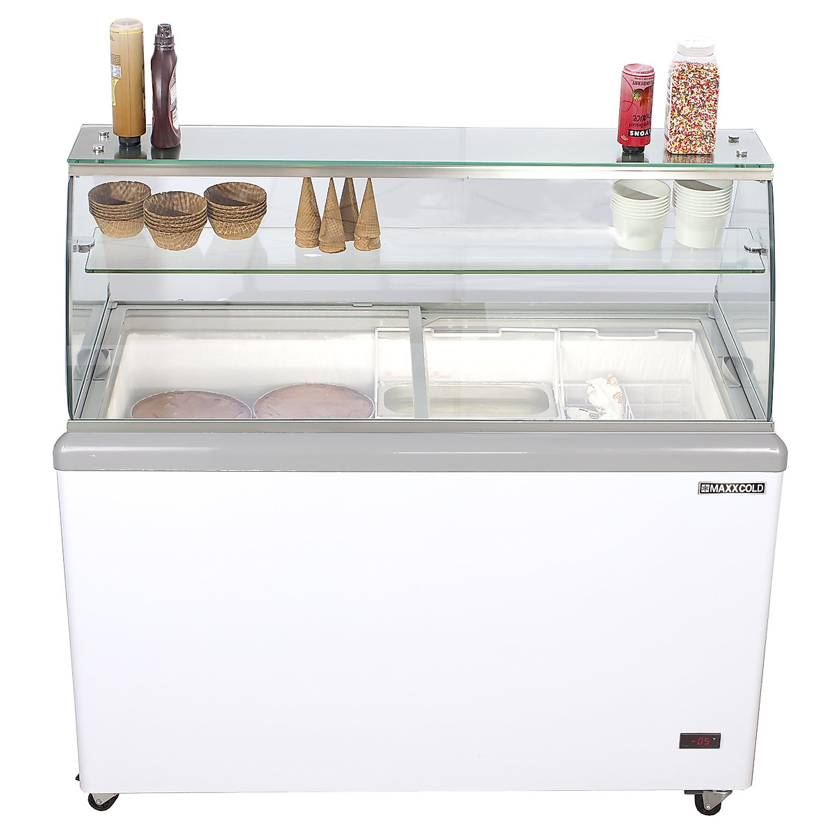 MAXX Cold MXDC-8 Commercial Ice Cream Dipping Cabinet Freezer, White