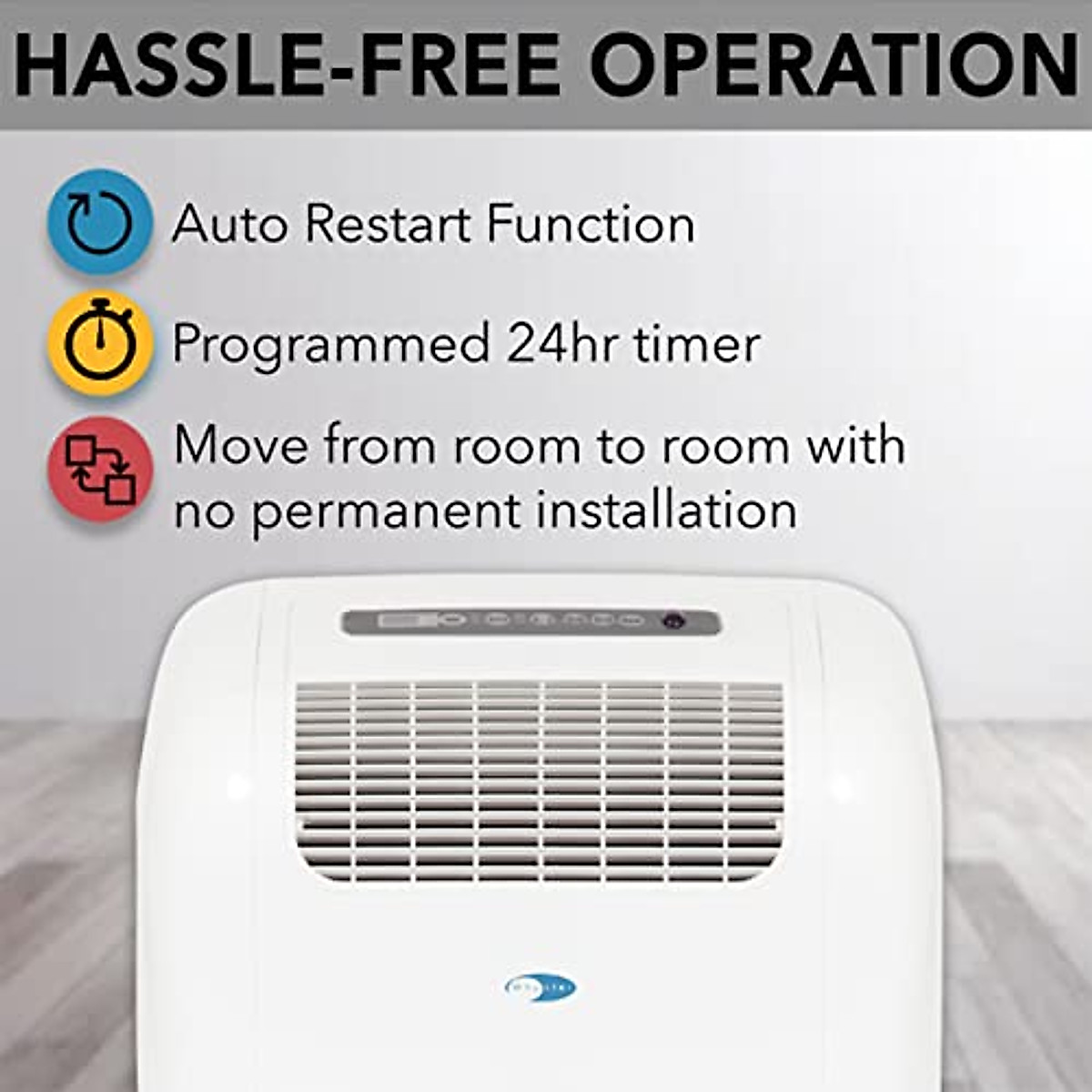 Whynter ARC-101CW Cool Size 10,000 BTU (5,200 BTU SACC) Portable Air Conditioner, Dehumidifier, and Fan with Activated Carbon Filter and Storage Bag, up to 300 sq ft in White