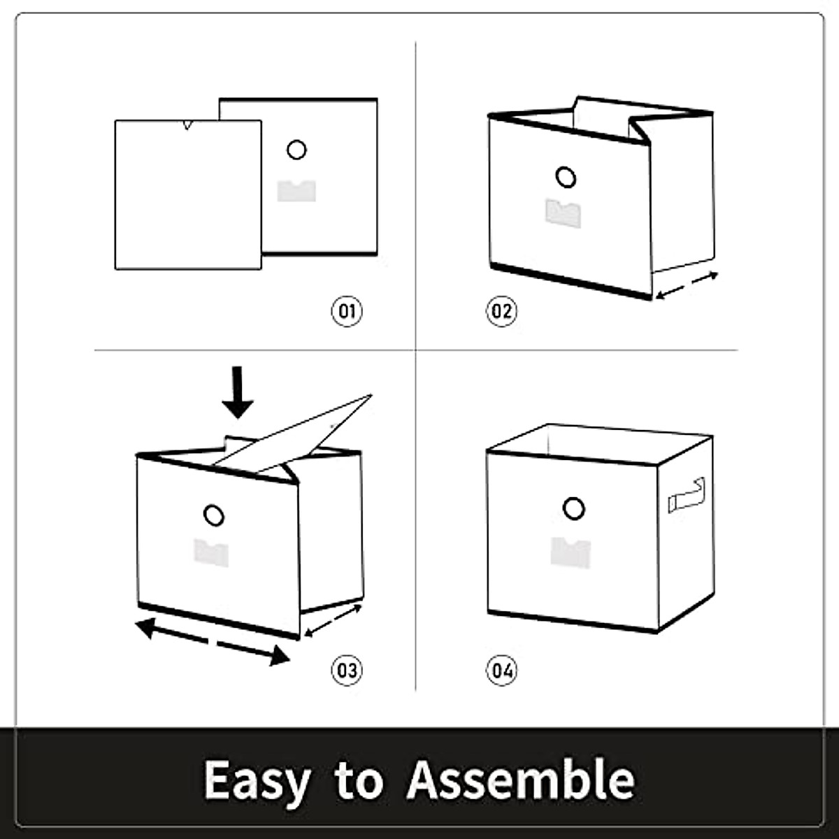 Furnhome Fabric Storage Cubes Bins with Labels, Foldable Storage Cubes with Handles, Washable Cube Storage Bins 13 x 13, Square Storage Bins for Cube Organizer for Shelf, Bedroom, Closet-set of 2, Beige