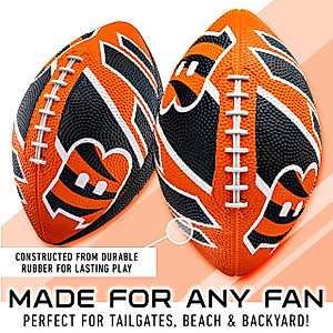 Franklin Sports NFL Cincinnati Bengals Football - Youth Football - Mini 8.5" Rubber Ball - Perfect for Kids - Team Logos and Colors