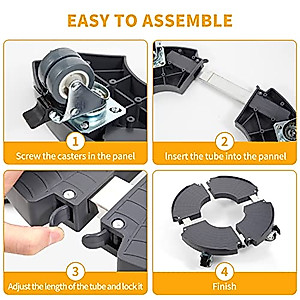 Nefish Plant Caddy Heavy Duty, Rolling Plant Stand with Wheels Adjustable 15-21 Inches, Planter Dolly Lockable for Indoor Outdoor Large Garden Flower Pot Mover, Plant Stroller