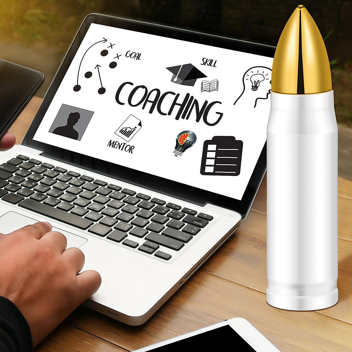 Suttmin 4 Pcs Birthday Gifts for Him DIY Sublimation Bullet Double Wall Tumbler Cups Travel Mug Insulated Coffee Water Bottle Fathers Day from Wife Daughter Son Anniversary Presents for Men Dad