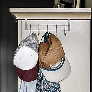 Wobekuy Over The Door 5 Hooks Home Bathroom Organizer Rack Clothes Coat Hat Towel Hanger Steel