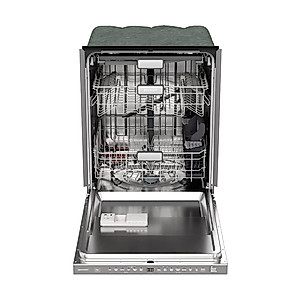 SHARP Smart Dishwasher Works with Alexa. Includes LED Interior lights, Stainless Steel interior, Heated Dry with Fan Assist, Wash Zone cleans half load on either rack, Adjustable Third Rack