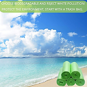 2 Gallon Compostable Trash Bags Small Biodegradable Garbage Bags 7.5 Liters Wastebasket Trash Liners for Bathroom Office Bedroom, Green 100 Counts