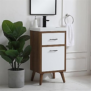 Elegant Kitchen and Bath 18 inch Bathroom Vanity Cabinet - Matte White