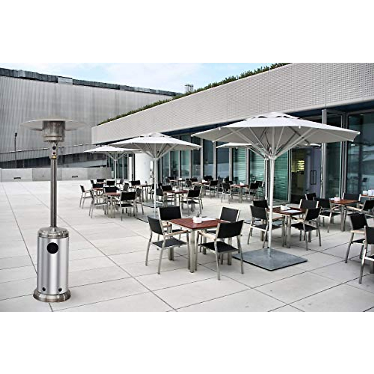 Lab Nomad Propane Patio Heaters for Outdoor Use - 46000 BTU Patio Heater - Outdoor Heat Lamps for Patio, Restaurants, & Weddings - Portable Rust-Proof Stainless Steel Patio Heater - Gas Deck