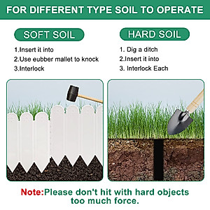 TUEHUTDE Garden Edging Border, 10PCS Landscape Edging, Plastic Lawn Garden Fence Edging, Decorative Garden Border Edging for DIY Outdoor Patio Yard(White)