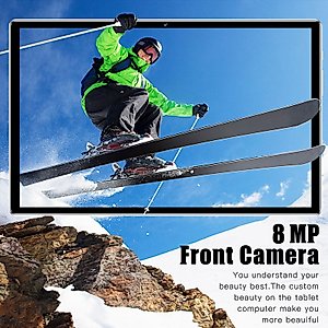 10.1in LCD 8GB RAM 256GB ROM 2 in 1 Tablet with Case, Keyboard, Mouse, Office Tablet with 5G WiFi, Dual Camera, 7000mAh Battery (US Plug)