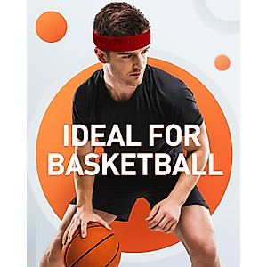 Tanluhu Sweatbands Sport Headbands for Men & Women,4 Pcs Terry Cloth Sweat Band for Tennis, Running, Basketball, Working Out, Execise - Athletic Sweat Cotton Headband Outdoor