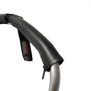 Babytravle Stroller Armrest PU Cover Fit for Bugaboo Bee Bee3 Bee5 Handle Sleeve Cover with Zipped (Black),Large