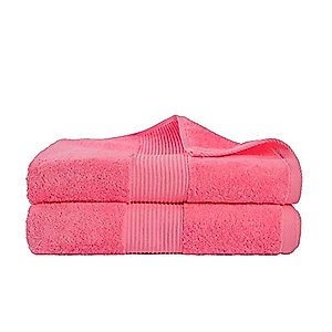 Babiclean Towel Set Absorbent Light Weight and Fast Dry Washcloth Quick Dry Bathroom Hand Towels Durable for Hotel, Spa, Salon and Gym (Hand Towel, Rose Pink)