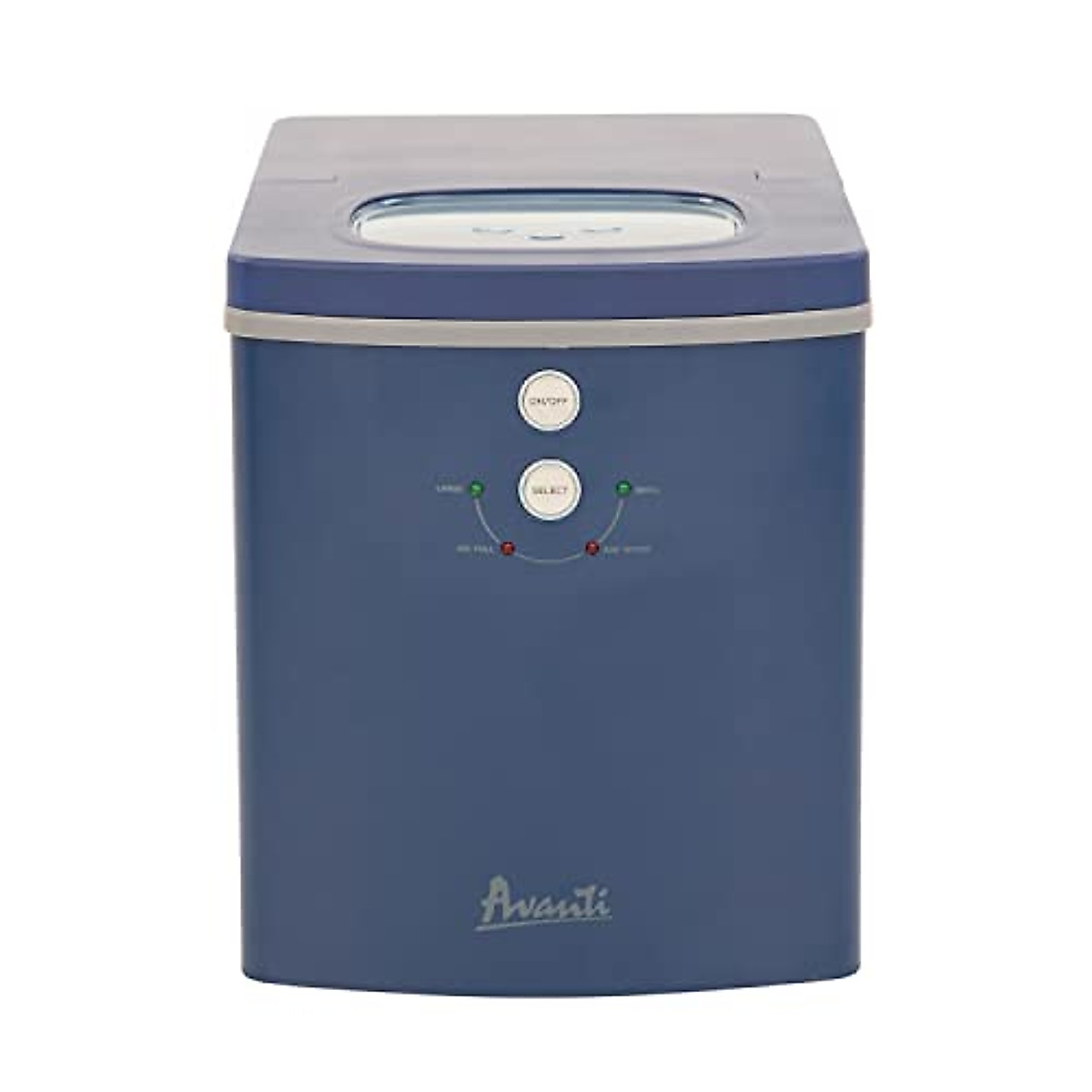 Avanti Ice Maker Portable Countertop Design Makes 33 Pounds of Ice Cubes in 24 Hours, Self Cleaning, Includes Scoop, Blue