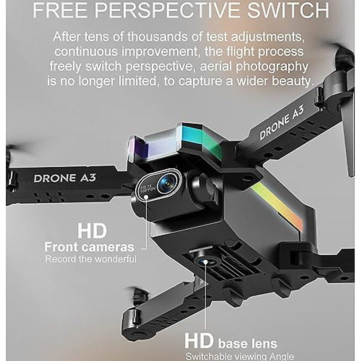 RKSTD Drone With Camera, RC Quadcopter For Beginners, RC Drone With HD Camera For Adults With LED Light, Auto Hover, Voice Control, APP Control, Easy To Play Kids Toy Gift
