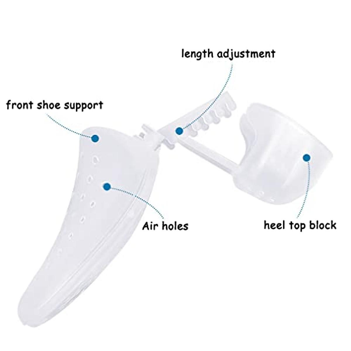 Price Xes Upgraded Plastic Shoe Stretcher, 1 Pair Practical Adjustable Length Shoe Tree, Shoe Display Insert for Women & Men (Storage Bin Design & 7 Way Adjustable), White