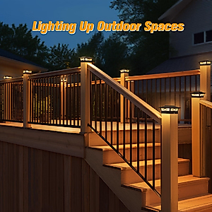 JOFIOS Solar Post Cap Lights Outdoor 12pack, Waterproof Solar Powered Deck Fence Post Lights for 4x4 Wood/Vinyl Posts, Solar Outdoor LED Light with Cool/Warm Lighting Decorate Garden Patio Porch…