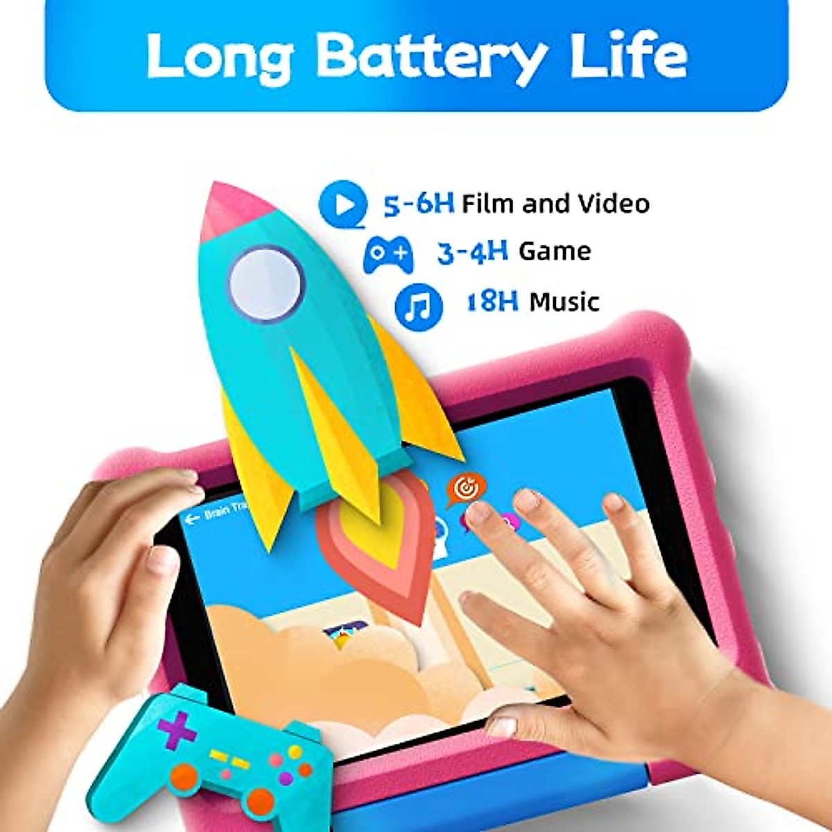 G-TiDE Kids Tablet, 8 inch Tablet for Kids, 5100mAh Big Battery, 2GB+32GB Learning Tablets, 5MP Dual Camera, Fun Kids App - KLAP, Parental Controls, Screen Protector, Toddler Tablets Case, Pink