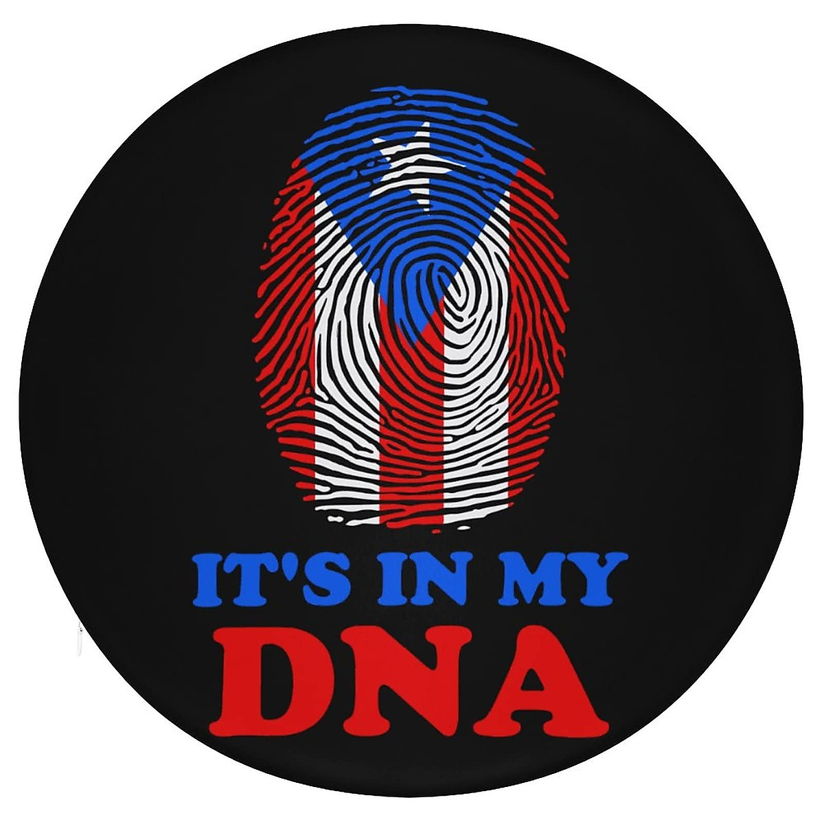 Puerto Rico Flag It's in My DNA Seat Round Memory Foam Cushion Print 15 Inches Chair Pad for Home Kitchen Office