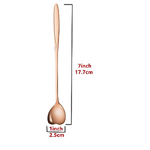 Falytemow 304 Stainless Steel Spoons for Coffee Tea Dessert Drink Mixing Milkshake Spoon Tableware Pack of 8 (8pcs Rose Gold Heart Shape)