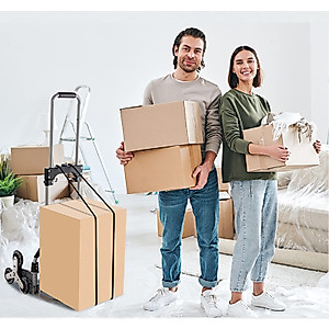 Stair Climbing Hand Truck,Heavy-Duty Hand Cart with Telescoping Handle,165 LB Load Capacity,6-Wheel Folding Cart for Moving and Office Use (Upgrade 6 Wheel)