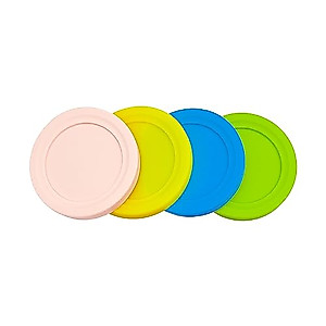 CXQ Replacement Silicone Lids, Compatible with Container of Ninja Creami Ice Cream Maker, Model: NC301, NC300, NC299AMZ Series. (Pink/Yellow/Blue/Green)