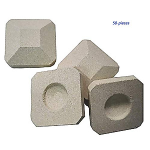  Efficient Radiates Heat -Reusable Ceramic Briquettes, Replacement for Lynx L27 Gas Grill,50 Pieces, 2 " by 2 " Each