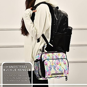 ALAZA Flowers Willow Branch Berry Lunch Bag Reusable Insulated Cooler Lunch Tote Bag with Adjustable Shoulder Strap for Office Work Picnic Travel,Size 11 X 4.33 X 9.05 inch