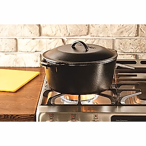 Lodge Cast Iron Serving Pot Dutch Oven with Dual Handles, Pre-Seasoned, 7-Quart,Black