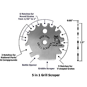 Universal Brass Grill Scraper with Handle, and an Additional Universal Stainless Steel Grill Scraper Combo - Stocking Stuffers for Mom