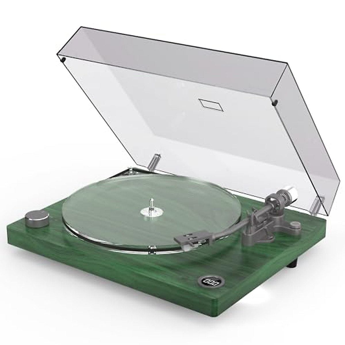 Record Player Turntable Built-in Phono Preamp, Vinyl Record Player with Adjustable Counterweight Magnetic Cartridge, Anti-Skate Control, Acrylic Platter, 33 or 45 RPM Green
